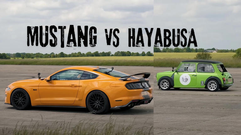 Hayabusa-Powered MINI Races A V8 Ford Mustang