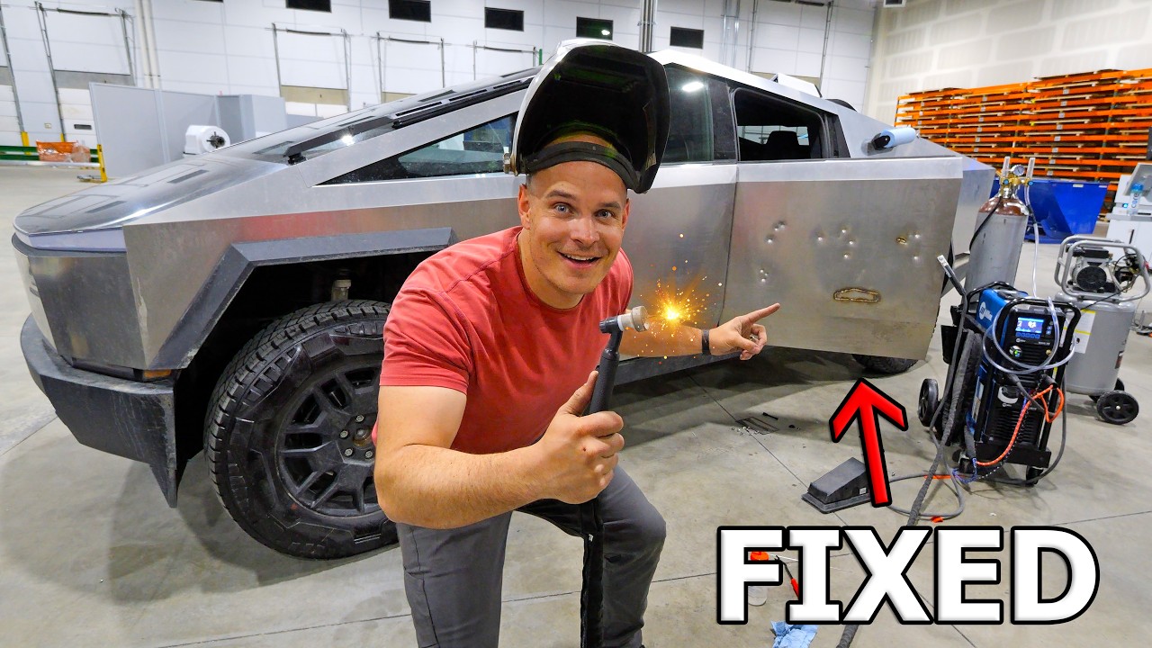 How to fix bullet holes on a Cybertruck!