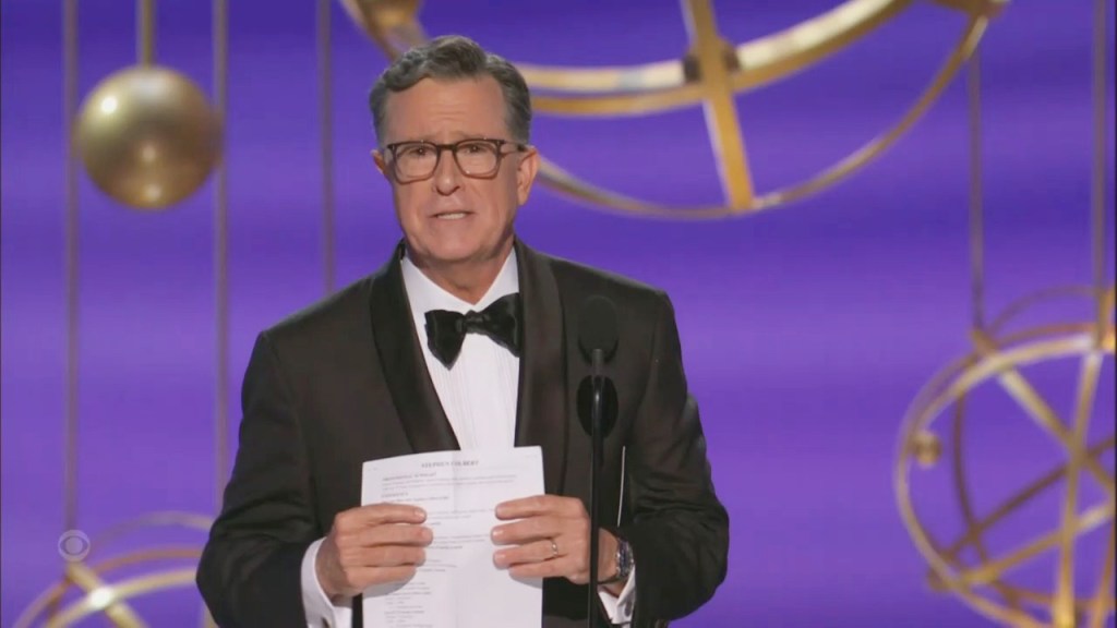 Stephen Colbert Gets Huge Emmys Standing Ovation, Crowd Chants "Stephen ...