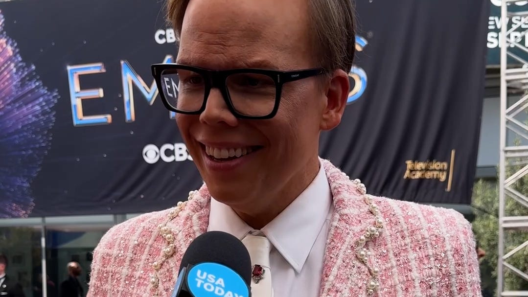 On the 2025 Emmy Awards red carpet, Jeff Hiller talks his first ...