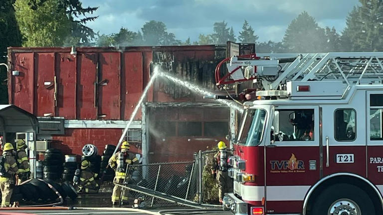 Firefighters control fire at Newberg business; no injuries, cause probed