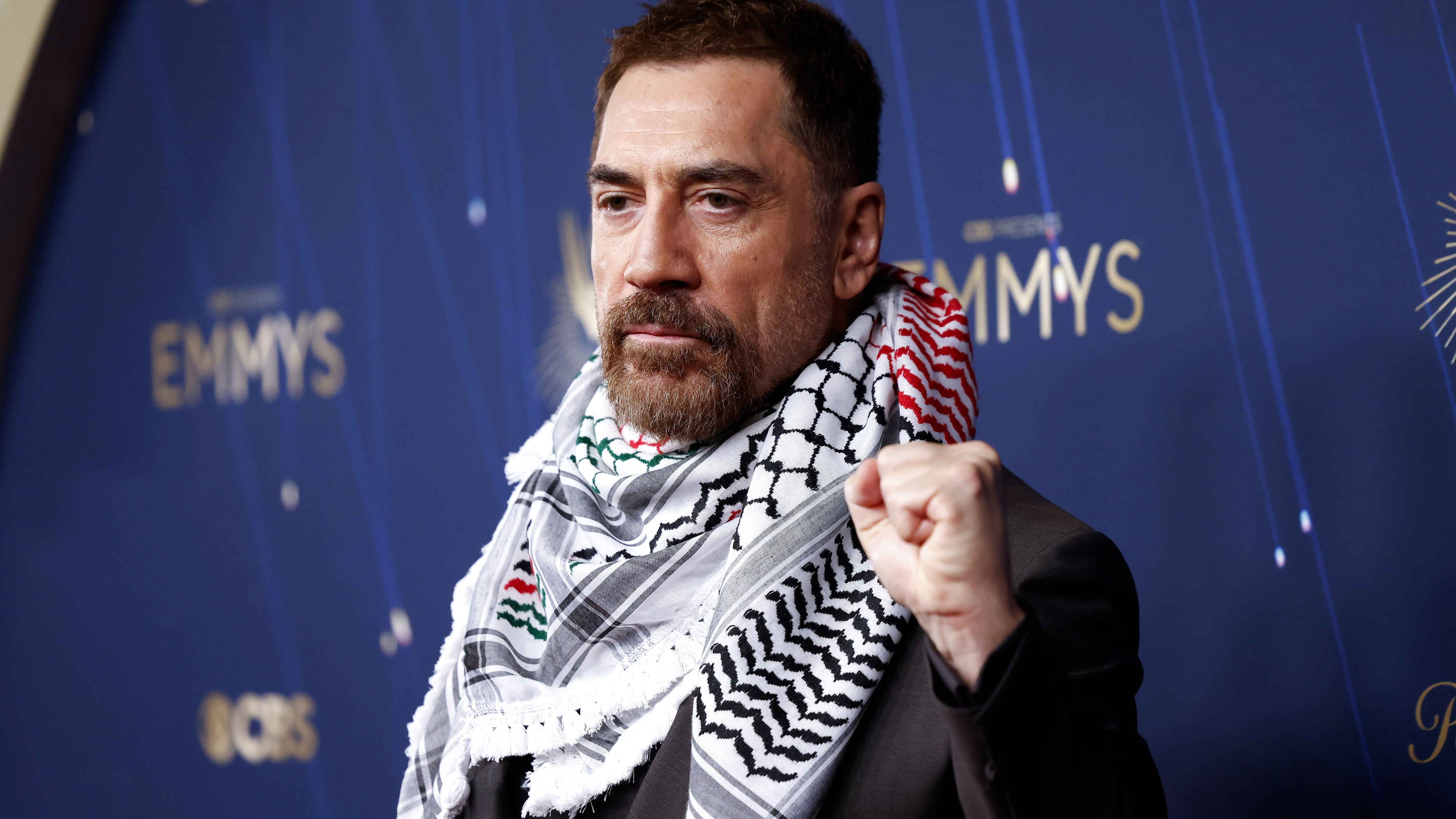 Gaza at Emmy Awards: Javier Bardem wears keffiyeh and Hannah Einbinder ...