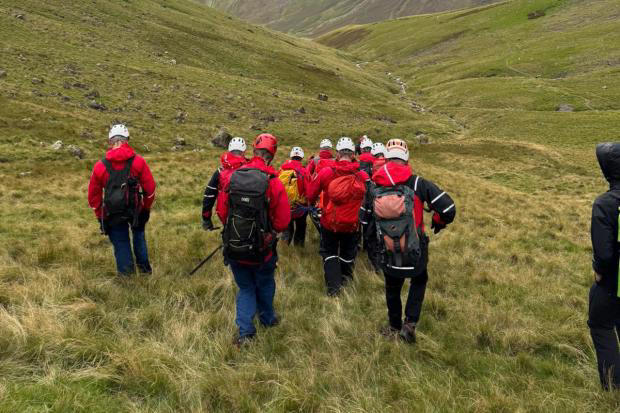 Wasdale Mountain Rescue Team aid walker with suspected broken ankle