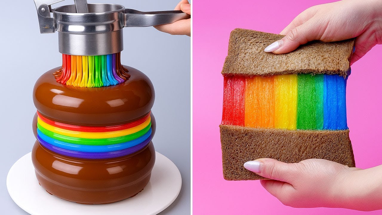 Rainbow Chocolate Cake and Color Bread