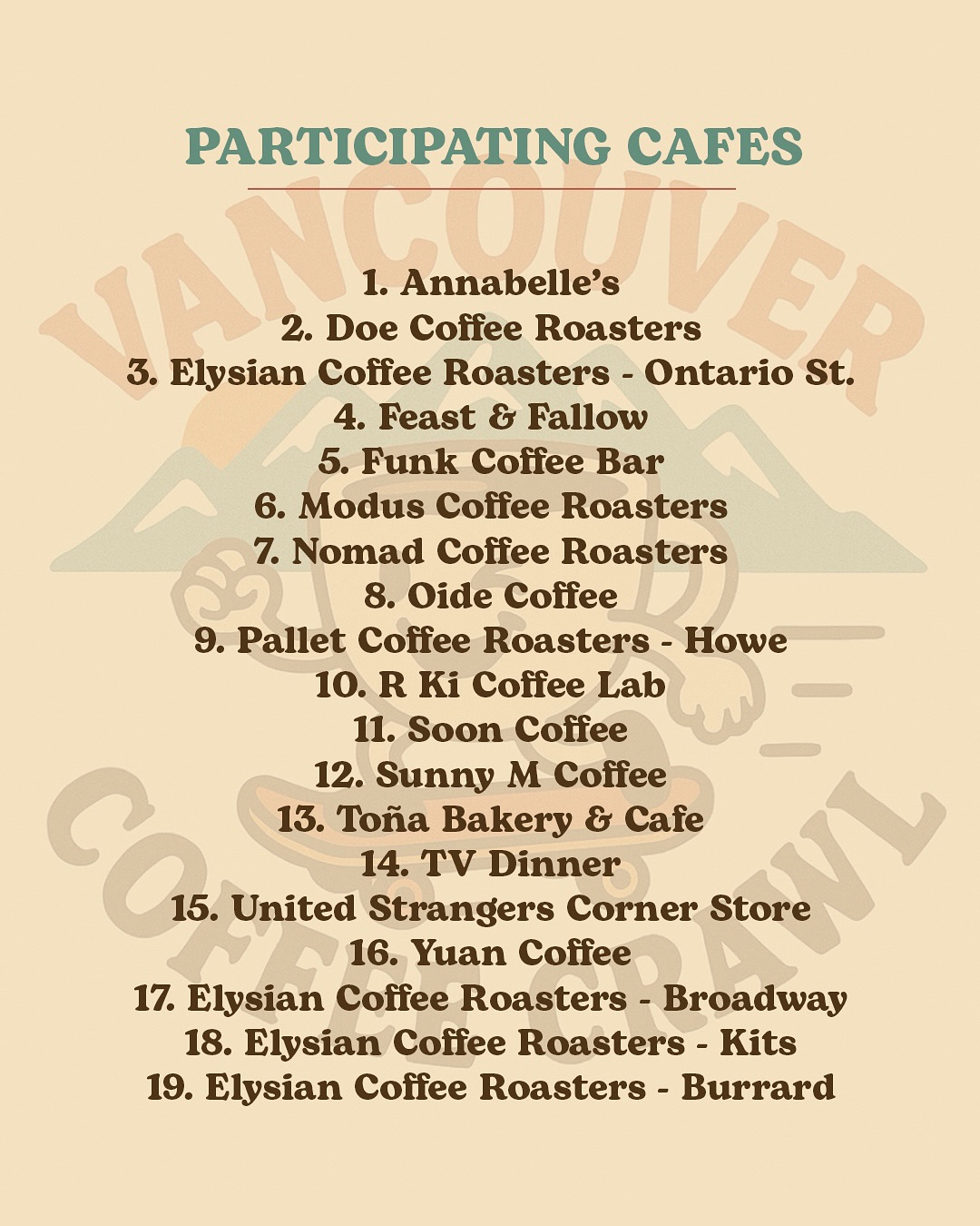 First-Ever Vancouver Coffee Crawl Bringing 19 Cafes Together for a ...