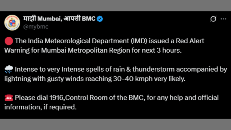 Heavy rains lash Mumbai, IMD issues alerts for city and neighbouring districts