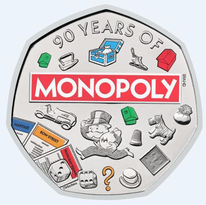 Royal Mint marks 90 years of Monopoly with 50p coin