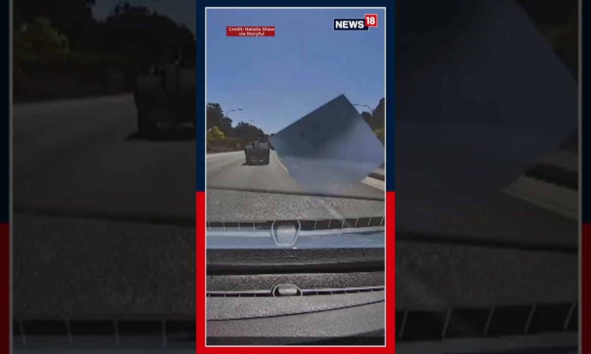 Terrifying Dashcam Video | Unsecured Load Smashes Into Car Windshield ...