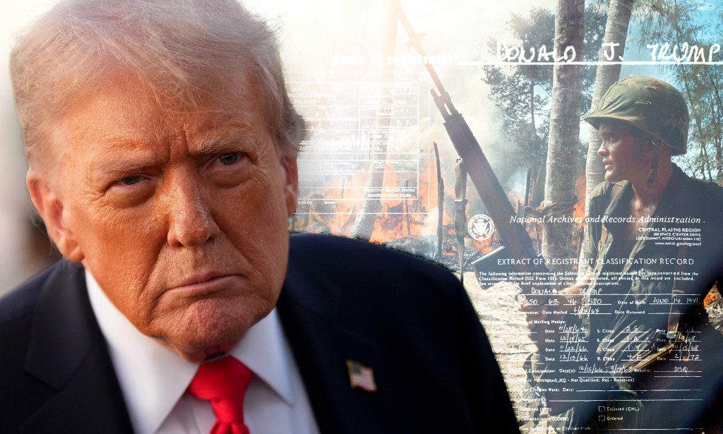 Donald Trump’s warrior image ‘is hiding his war draft dodging past’
