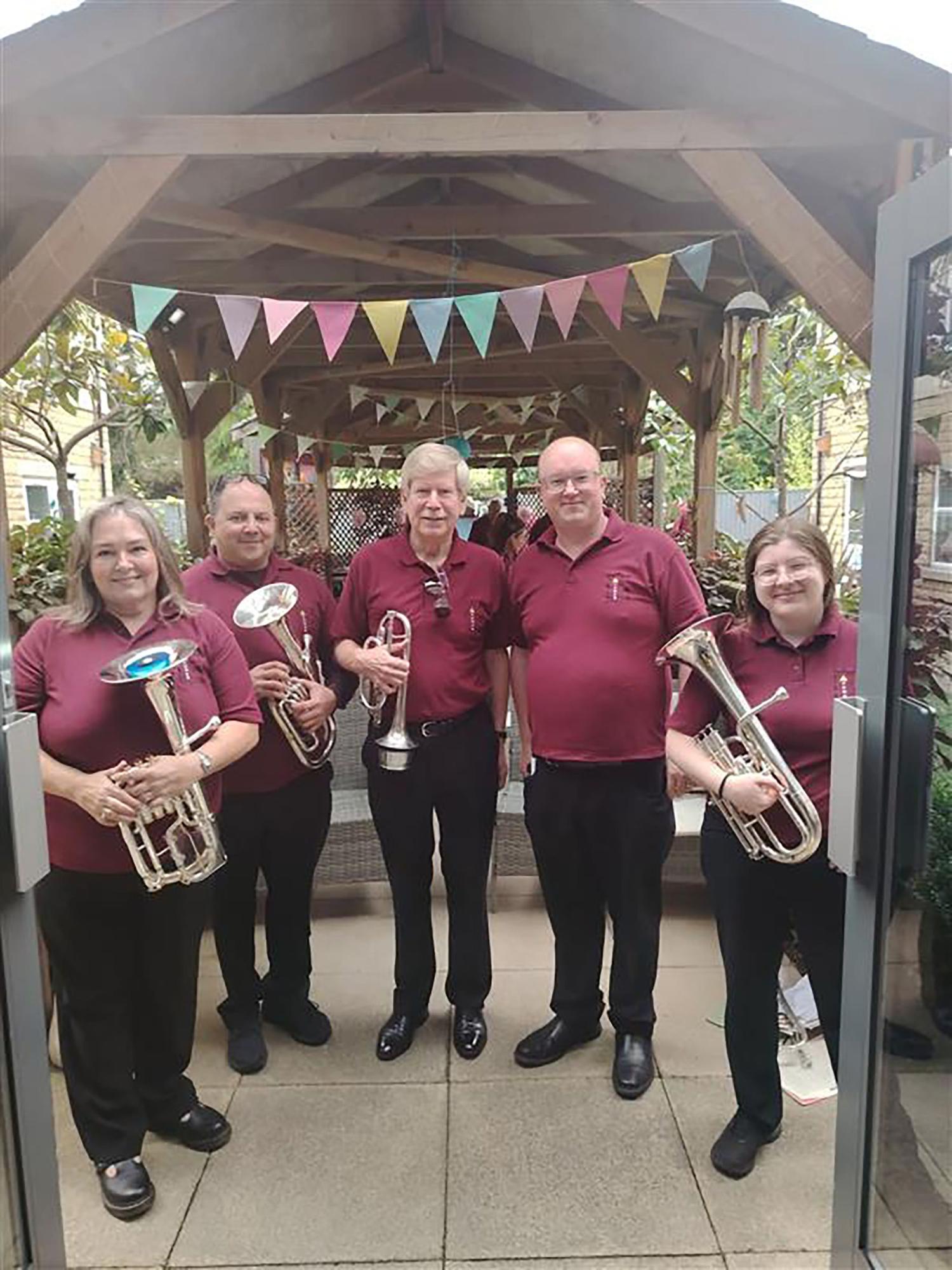 Holmfirth care home residents enjoy special brass band performance