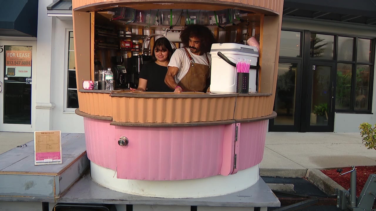Tampa couple brews up viral success with giant coffee cup café