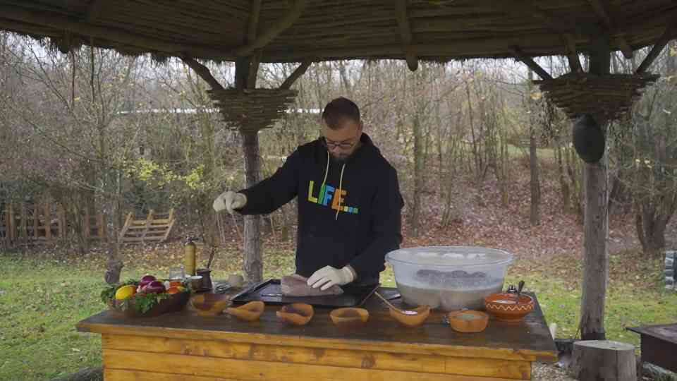 Beef tongues smoked in a barrel like the old days