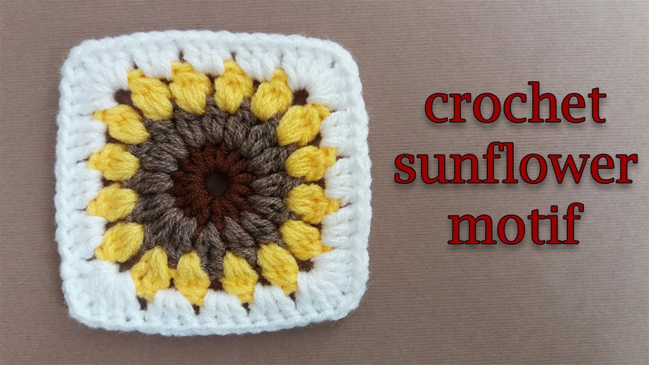 Crochet Sunflower Motif Tutorial | How to Crochet a Multicolor Motif