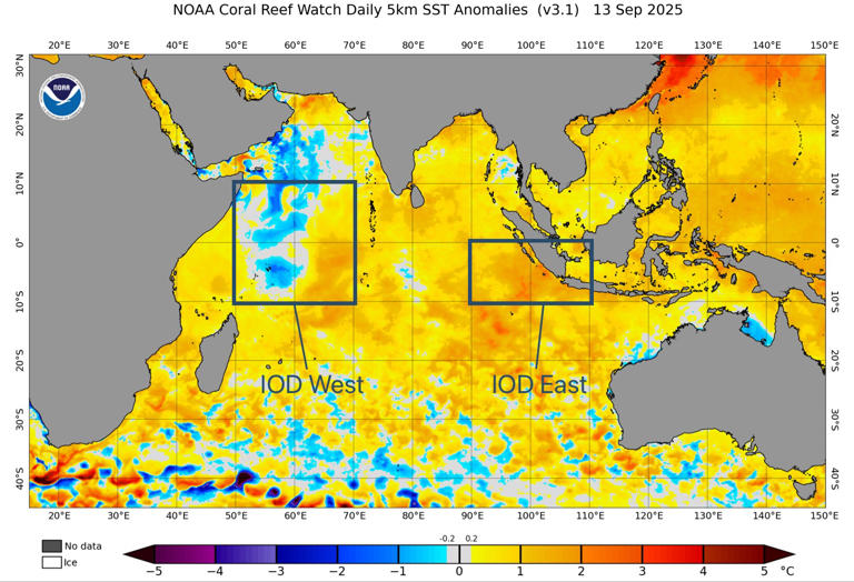 Negative Indian Ocean Dipole underway – here's what it means for Australia
