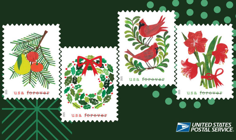 USPS unveils Holiday Cheer stamps for 2025