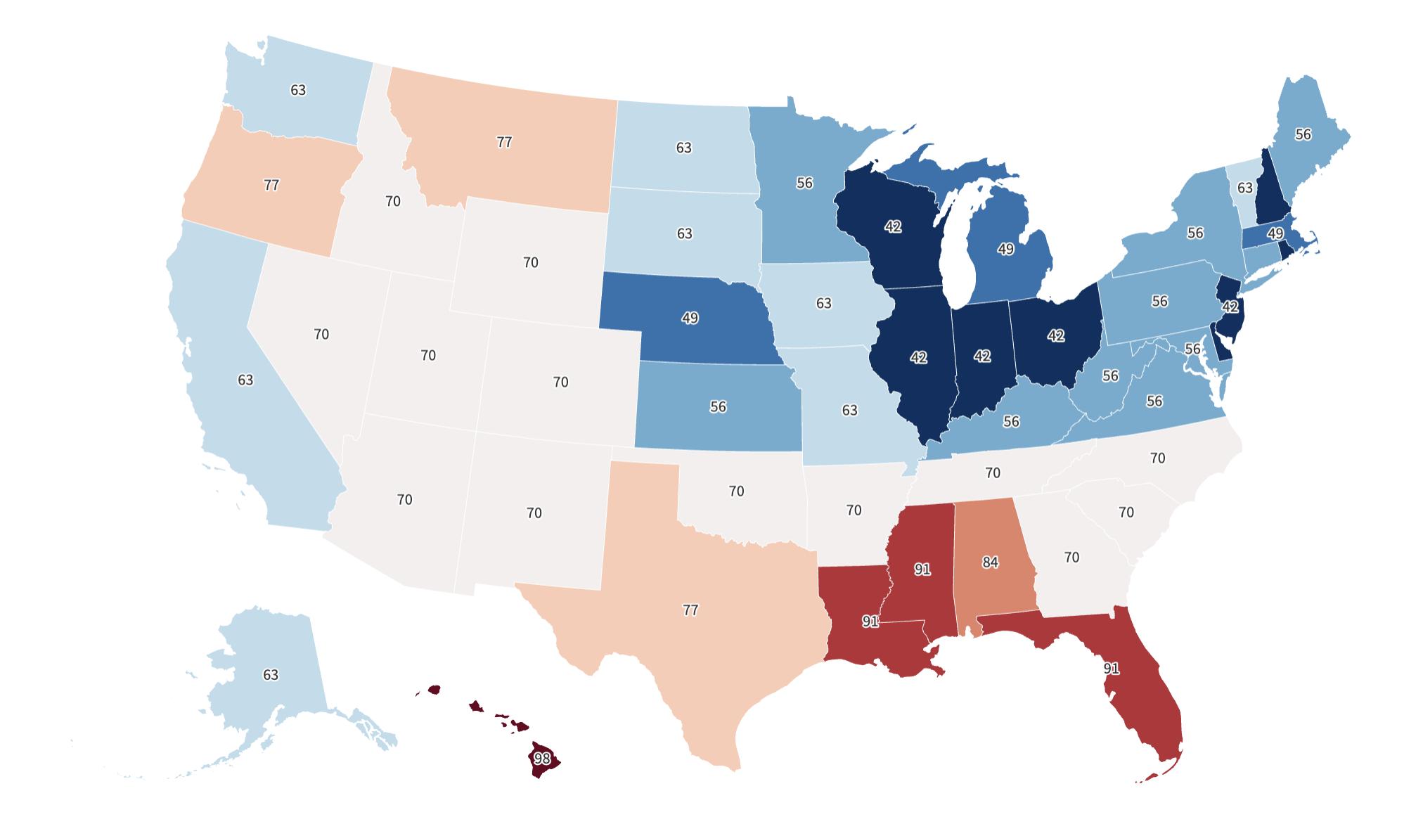 Map shows states where homes take shortest—and longest—to sell
