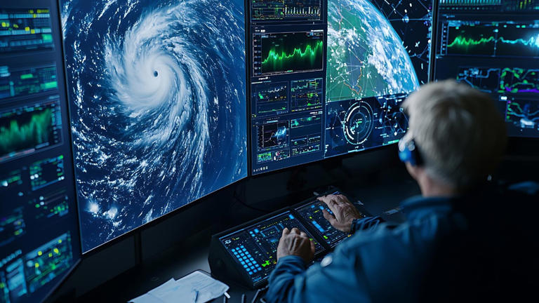 Twin tornadoes in Mississippi cut parallel paths seen from space