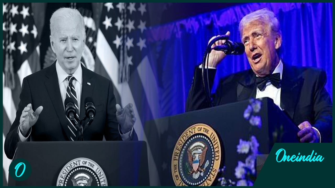 Trump launched a fiery attack on his predecessor, Joe Biden