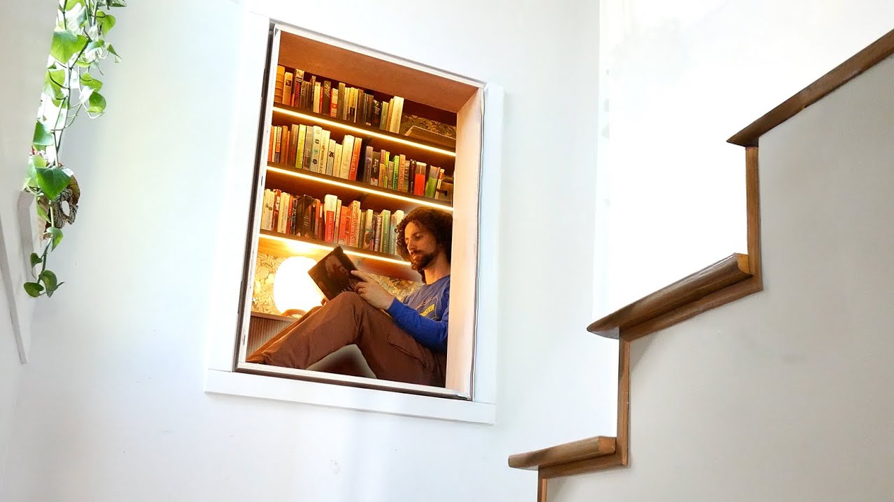 I built a tiny library on my stairs