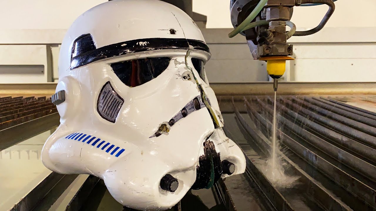 Bulletproof stormtrooper helmet vs 60,000 psi waterjet