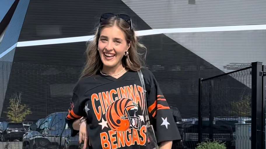 Jake Browning's fiancée Stephanie rocks custom Bengals '6' fit with ...