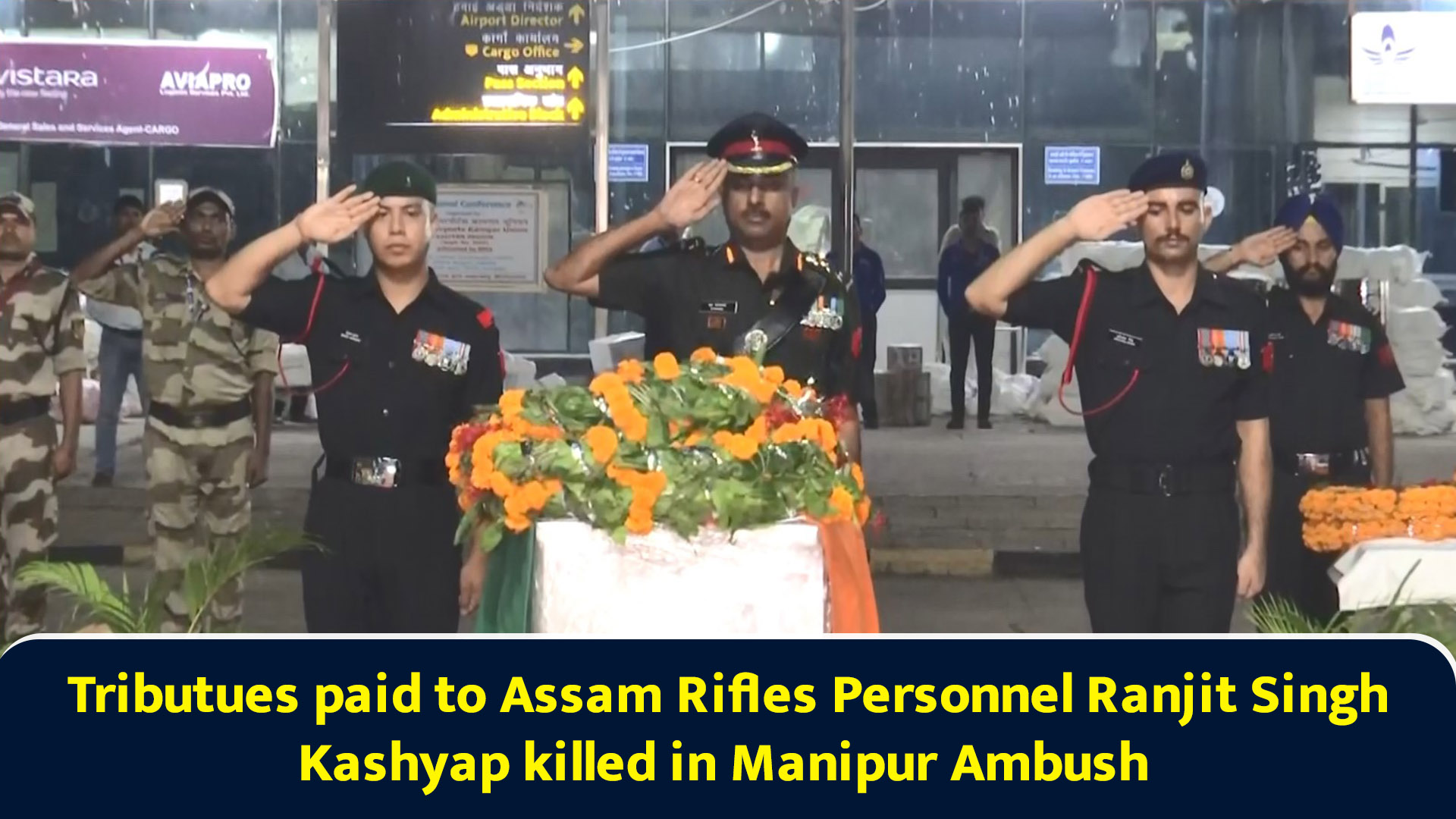 Tributues paid to Assam Rifles Personnel Ranjit Singh Kashyap killed in Manipur Ambush