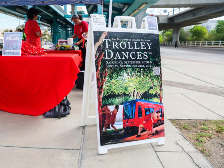 Performers twirl, jump, spin, bringing San Diego’s Trolley Dances to life