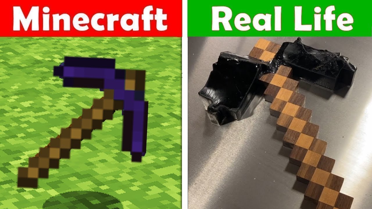 Minecraft obsidian pickaxe in real life!