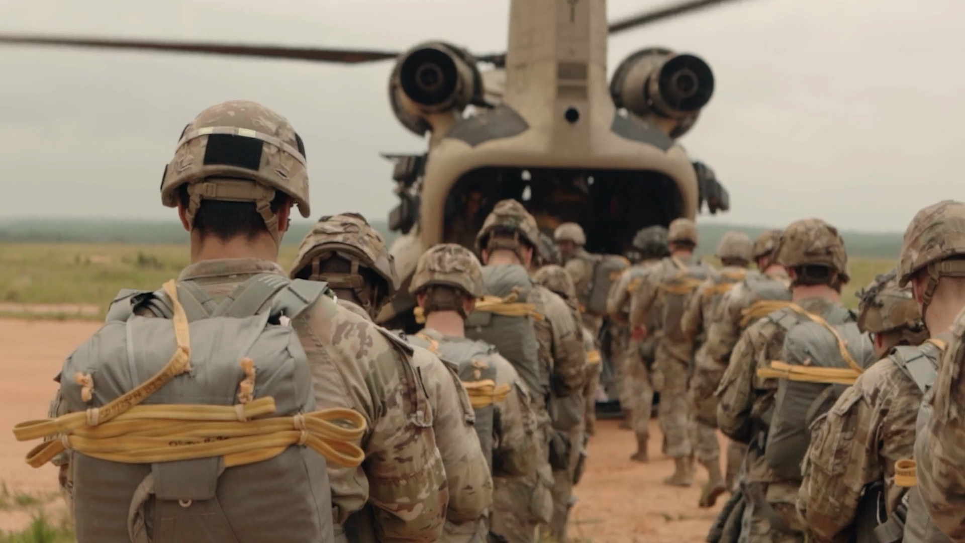 US Paratroopers Jump in Sicily Drop Zone