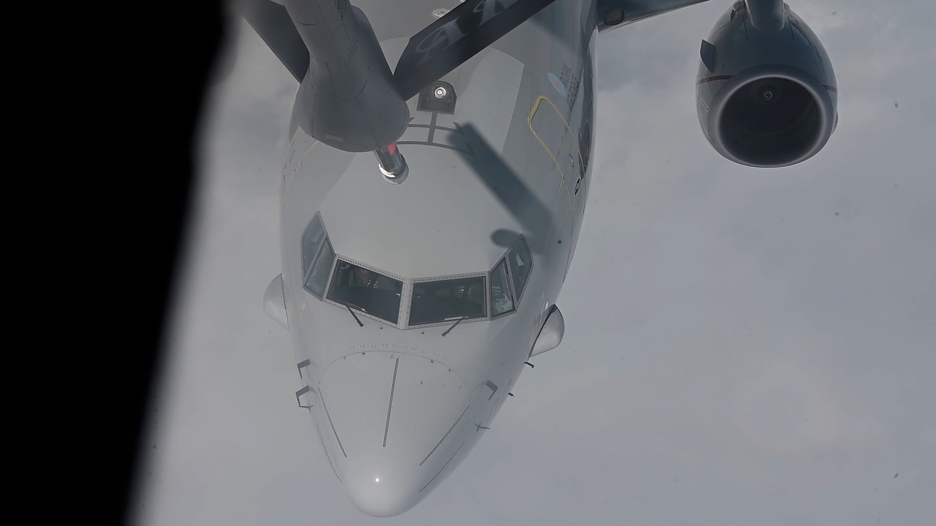 US Airforce First Refueling of The 'RAF P-8 Poseidon' Aircraft