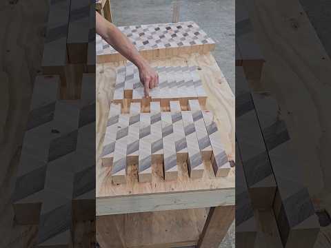 Geometric cube pattern assembly – the grain will blow your mind