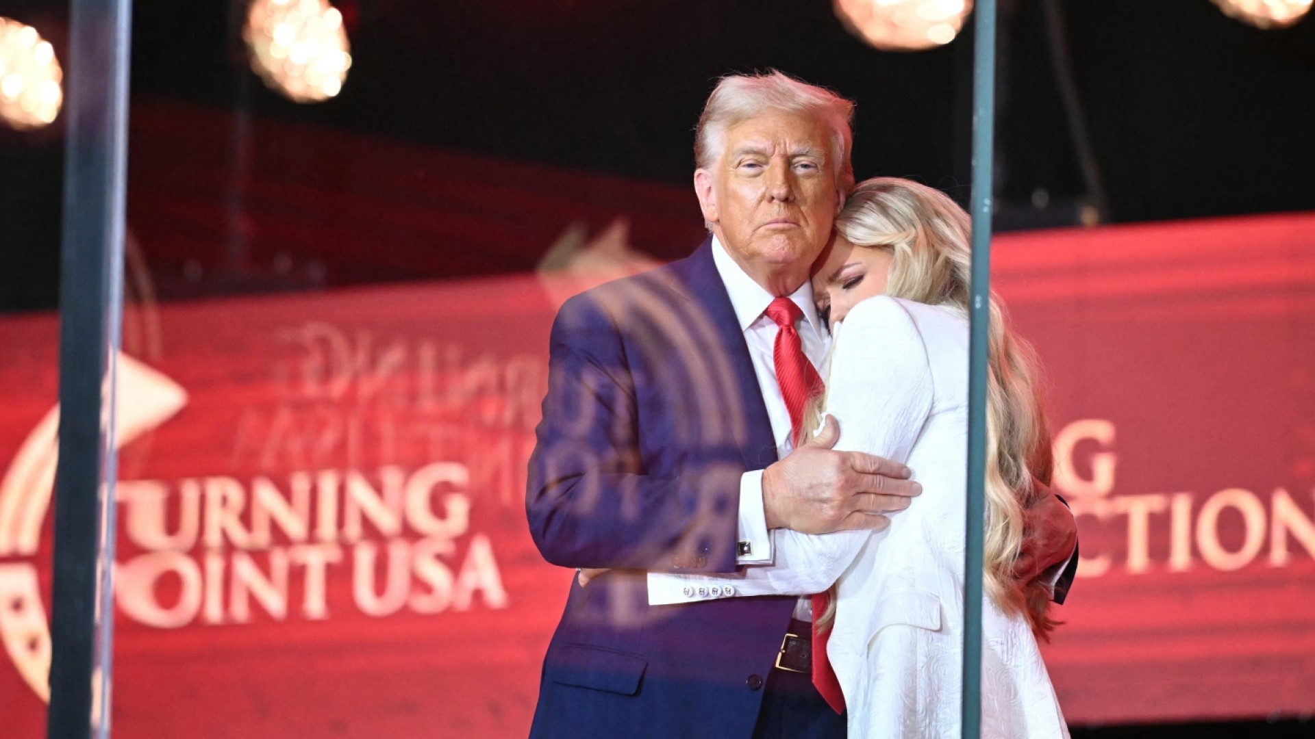 Trump has Erika Kirk join him on stage after Charlie Kirk memorial speech