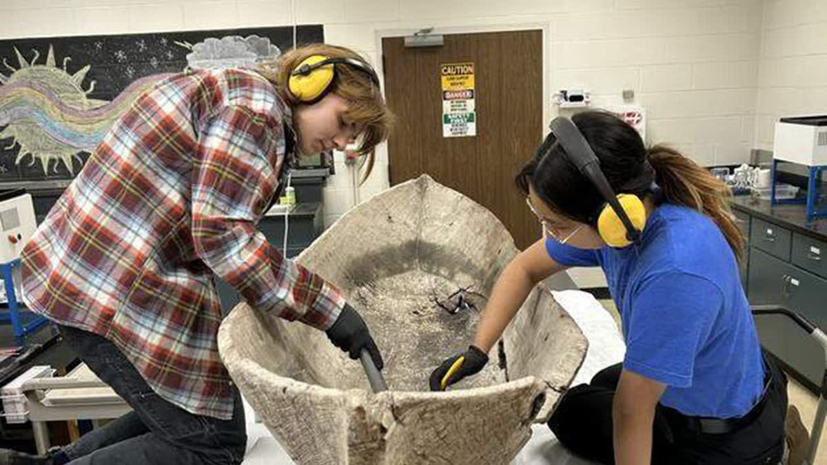 Hundreds of ancient canoes have been found in Florida. This one is ...