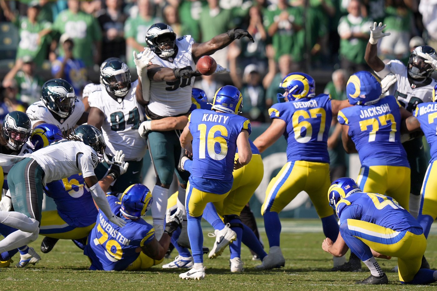 Rams build big lead over Eagles, then blow it - with kicker Joshua ...