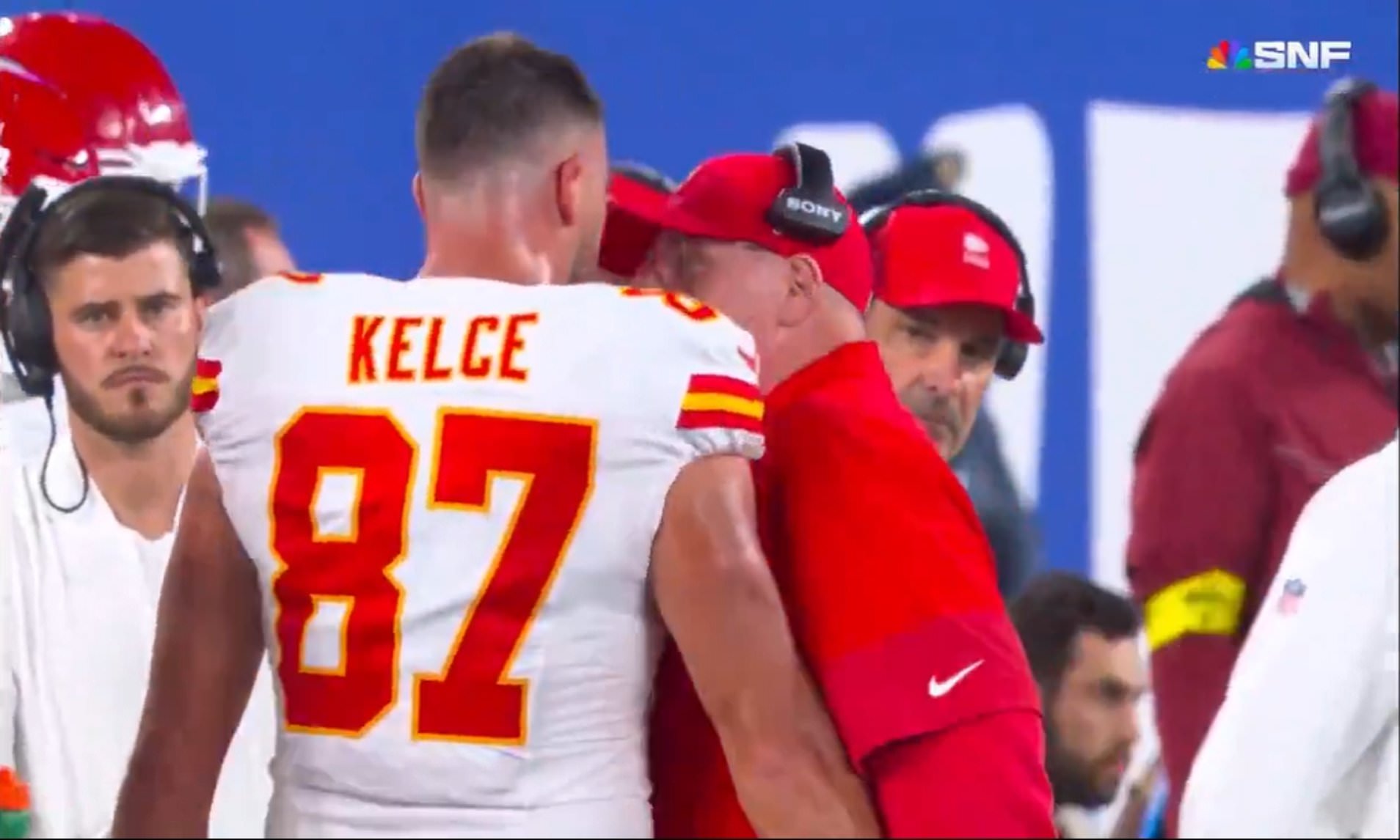 Travis Kelce crashes into Andy Reid and screams in his face in ANOTHER ...