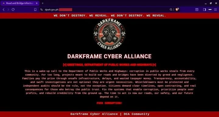 DPWH website defaced amid anti-corruption protests