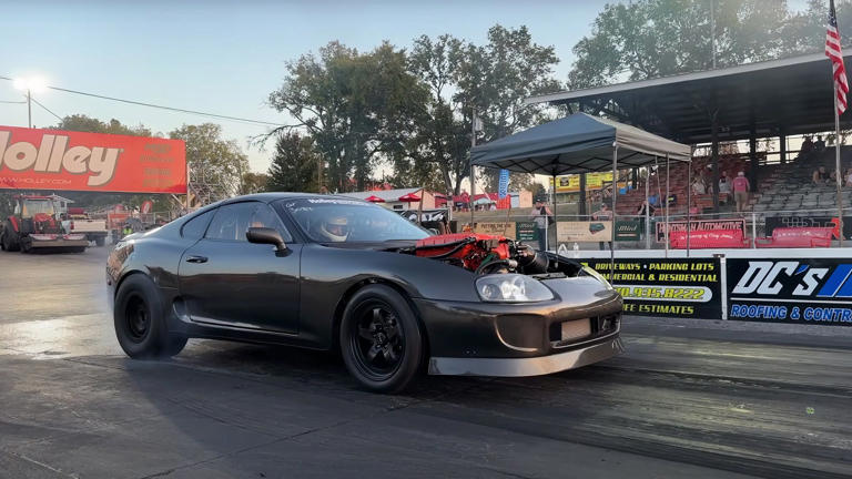A 1,000-HP Hellephant Toyota Supra Hit's The Drag Strip