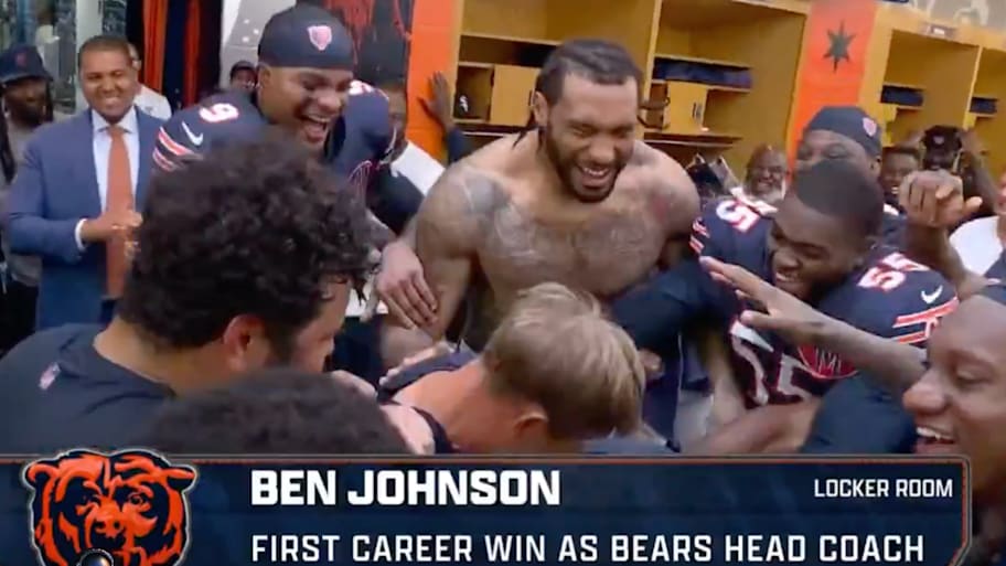 Bears Locker Room Went Crazy When Caleb Williams Gave Ben Johnson a ...