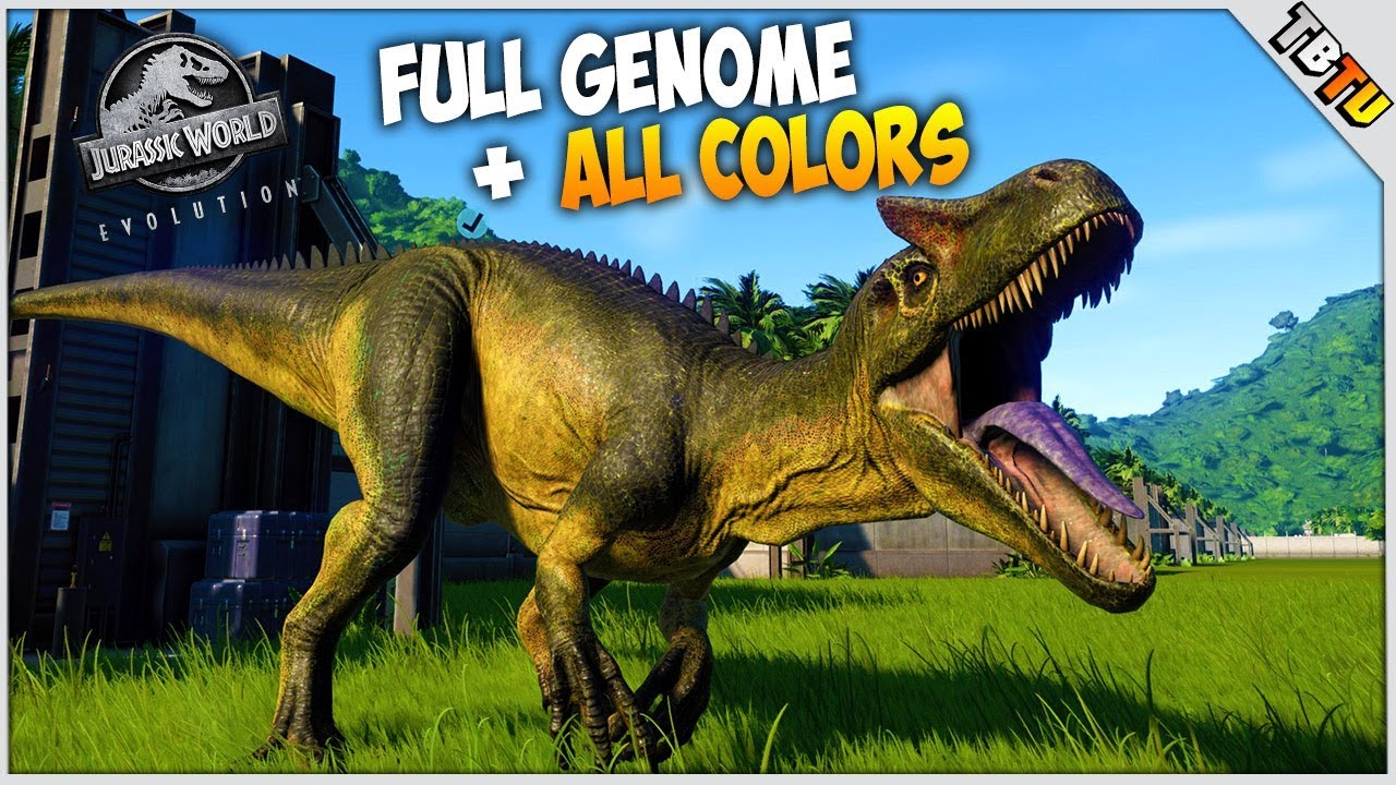 NEW Allosaurus Gameplay Showcase All Skins + 100% Genome | JWE