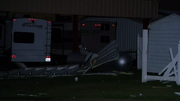 Severe storms hit Denton County Sunday night, causing structural damage ...