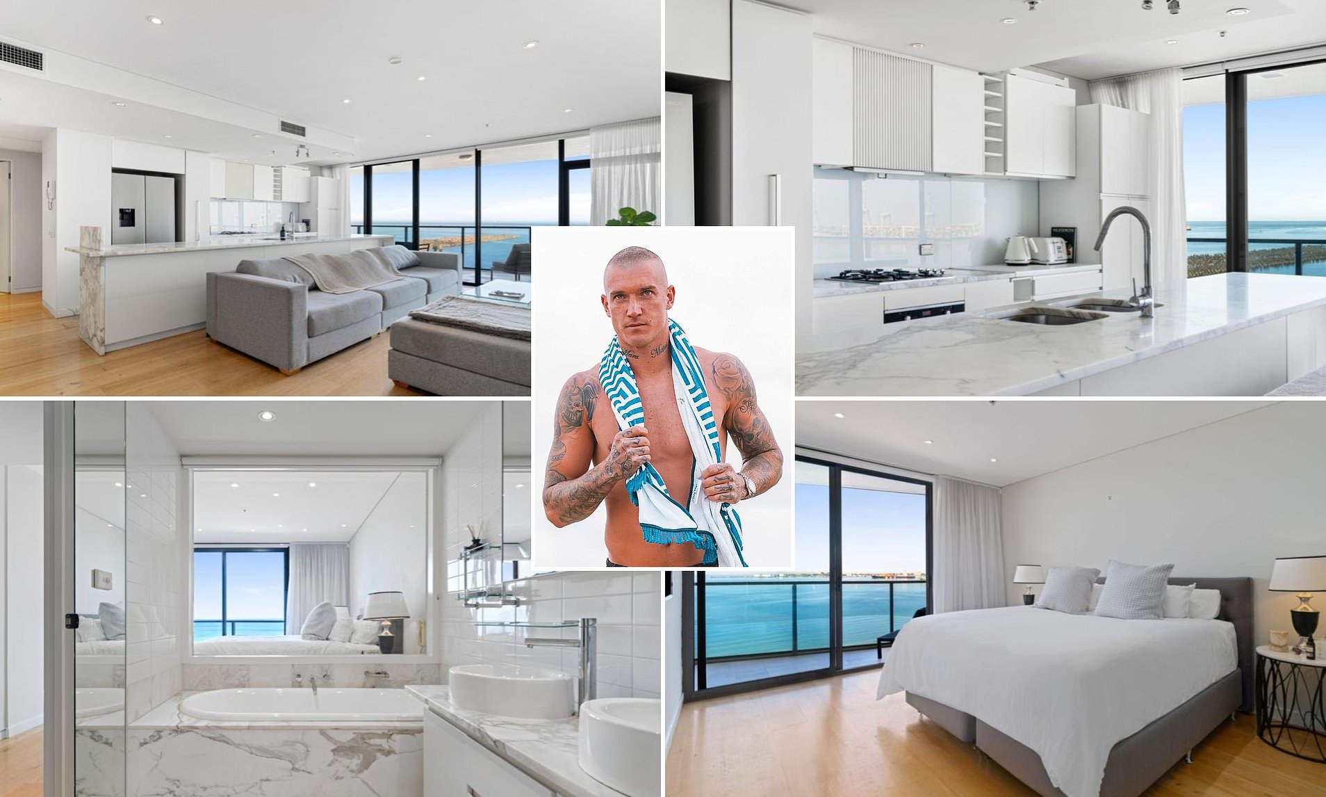 Dustin Martin lists luxury Port Melbourne apartment for sale as ex ...