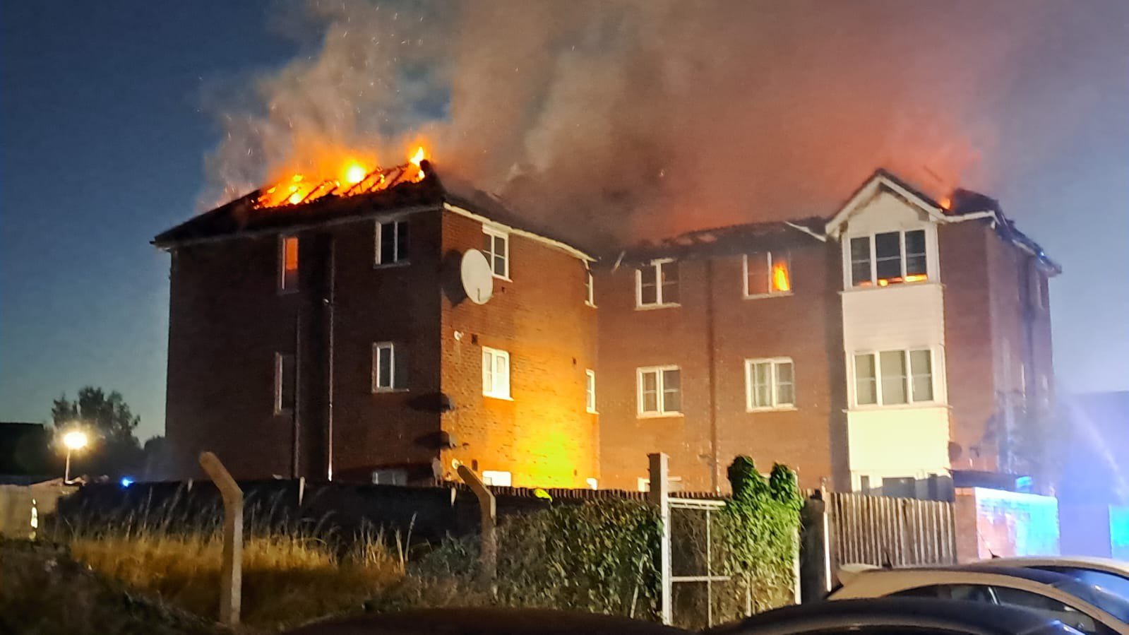 Fire rips through block of flats in London