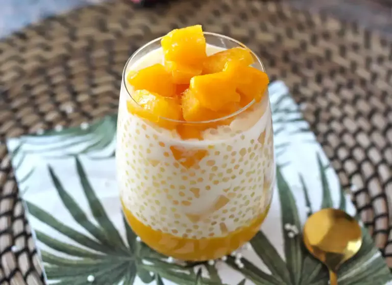 Sagu de manga com leite condensado: cremoso, tropical e irresistível