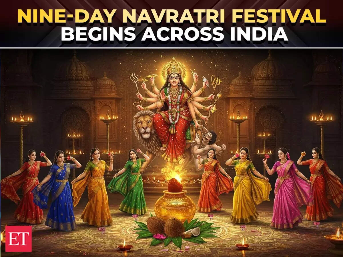 Navratri 2025 celebrations begin with devotees offering prayers at ...