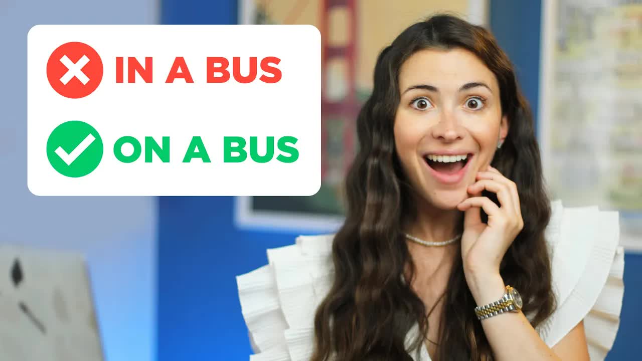 Prepositions of place: in, on, at. Common English grammar mistakes