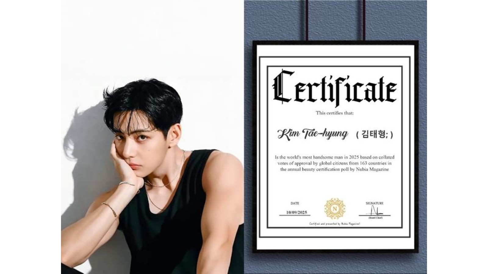 Kim Taehyung Crowned The Most Handsome Man In The World 2025 With