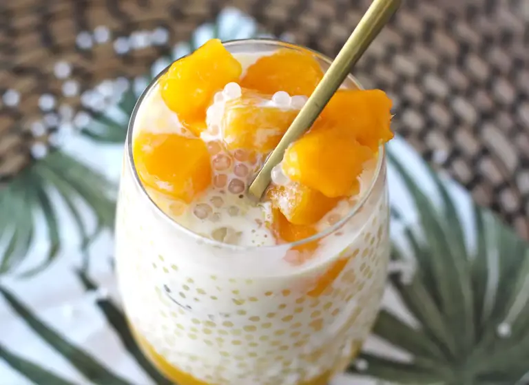 Sagu de manga com leite condensado: cremoso, tropical e irresistível