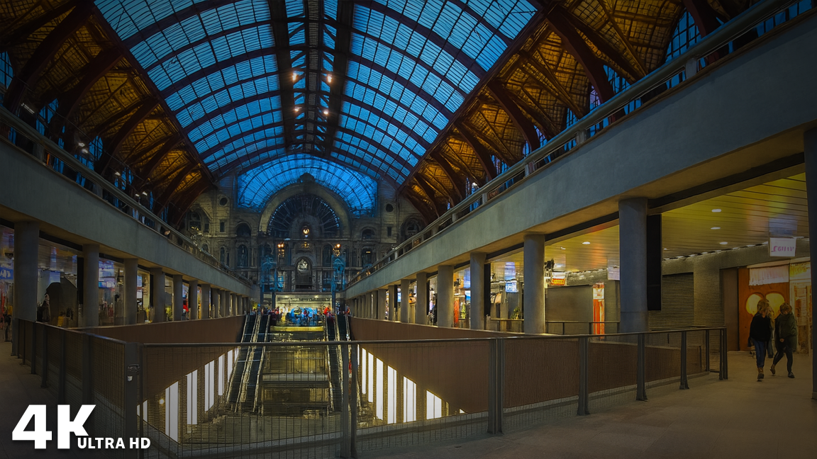 Rundgang durch den Hauptbahnhof Antwerpen – Belgien (4K)