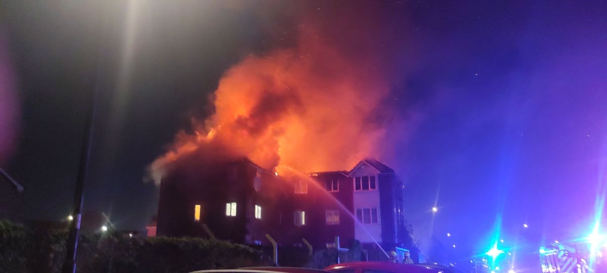 Enfield fire: Dramatic video shows flames ripping through north London ...