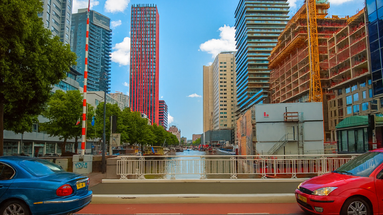 Rotterdam Walking Tour – Skyscrapers and Modern City Streets 4K